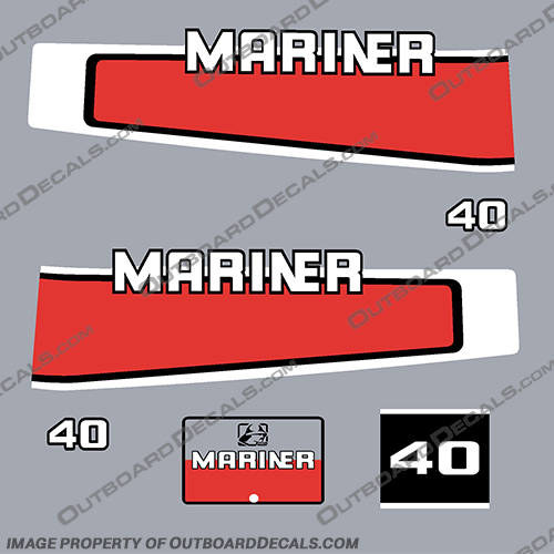 Mariner 1977-1989 40hp Decal Kit