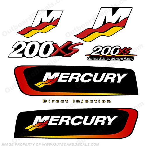 Mercury 200xs Pro Max Decal Kit - Haulin Nass Race Boat Edition